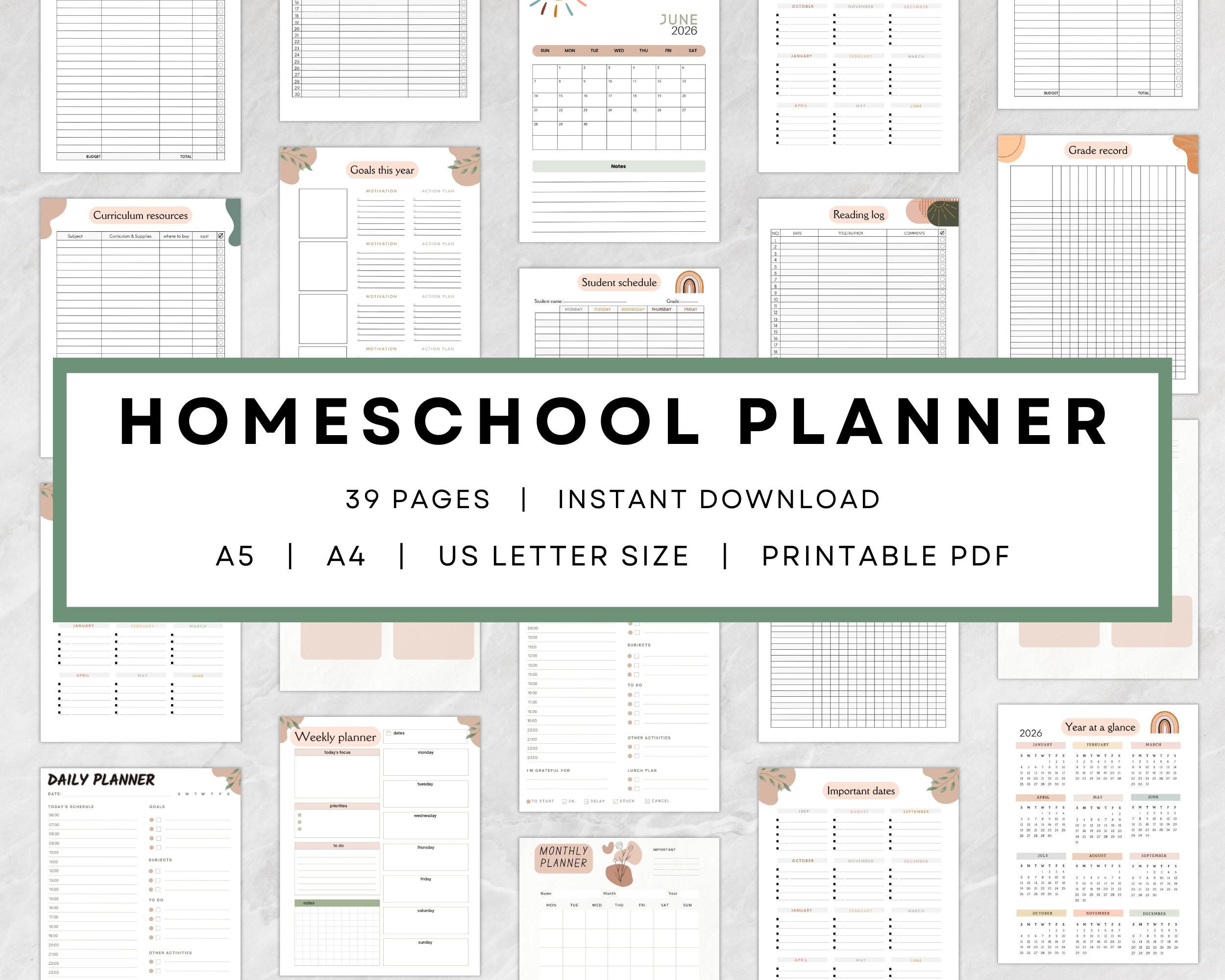 Homeschool Planner Bundle, Minimalist Lesson Planner (PDF) - Etsy
