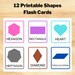 12 Printable Shape Flashcards, Montessori School Toy, Gift for ...