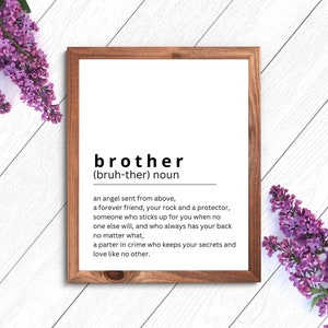 Brother Definition Wall Art, Boys Room Decor, Brother Print, Printable ...