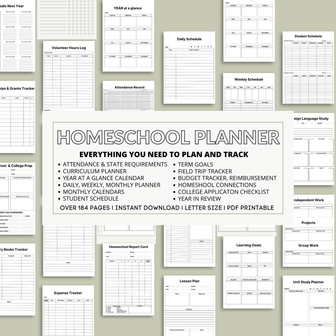 Homeschool Planner Printable, Homeschool Planner 2024-2025, Lesson ...