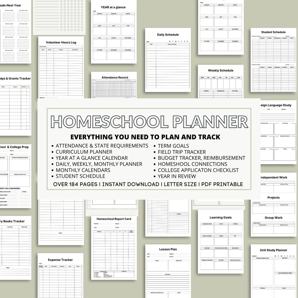 Homeschool Planner Printable, Homeschool Planner 2024-2025, Lesson ...