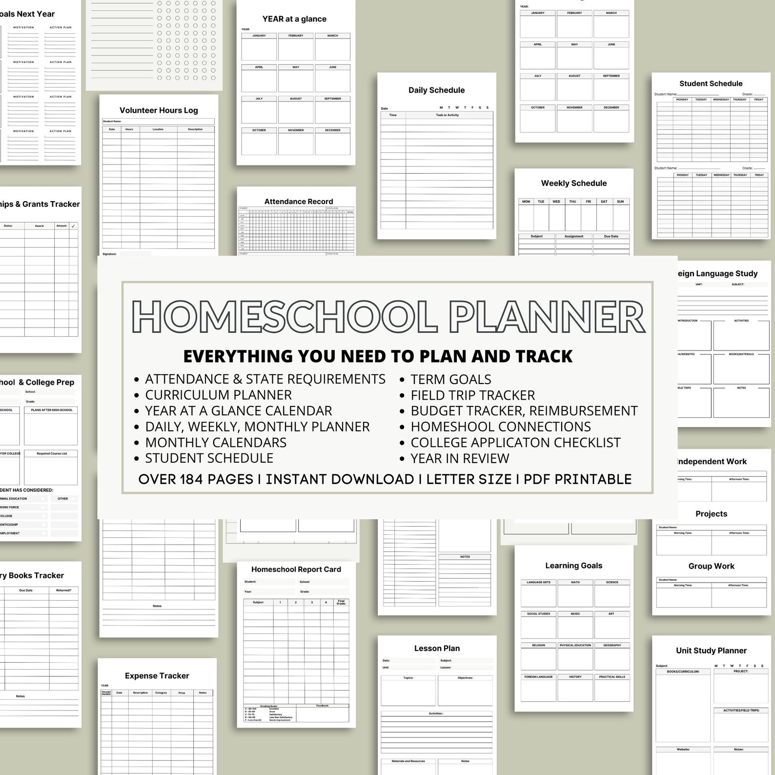 Homeschool Planner Printable, Homeschool Planner 2024-2025, Lesson ...