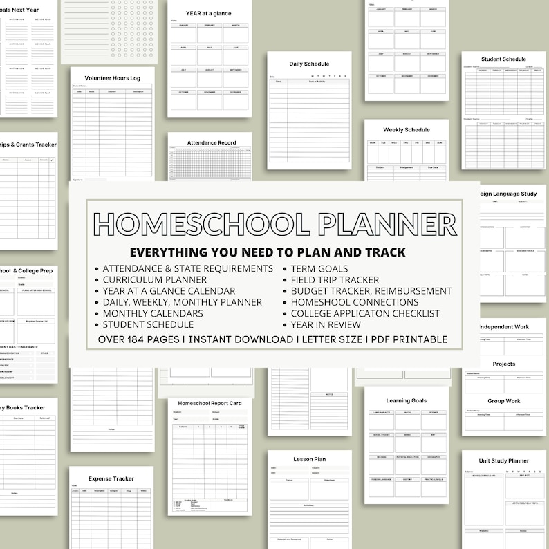 Homeschool Planner Printable, Homeschool Planner 2024-2025, Lesson ...