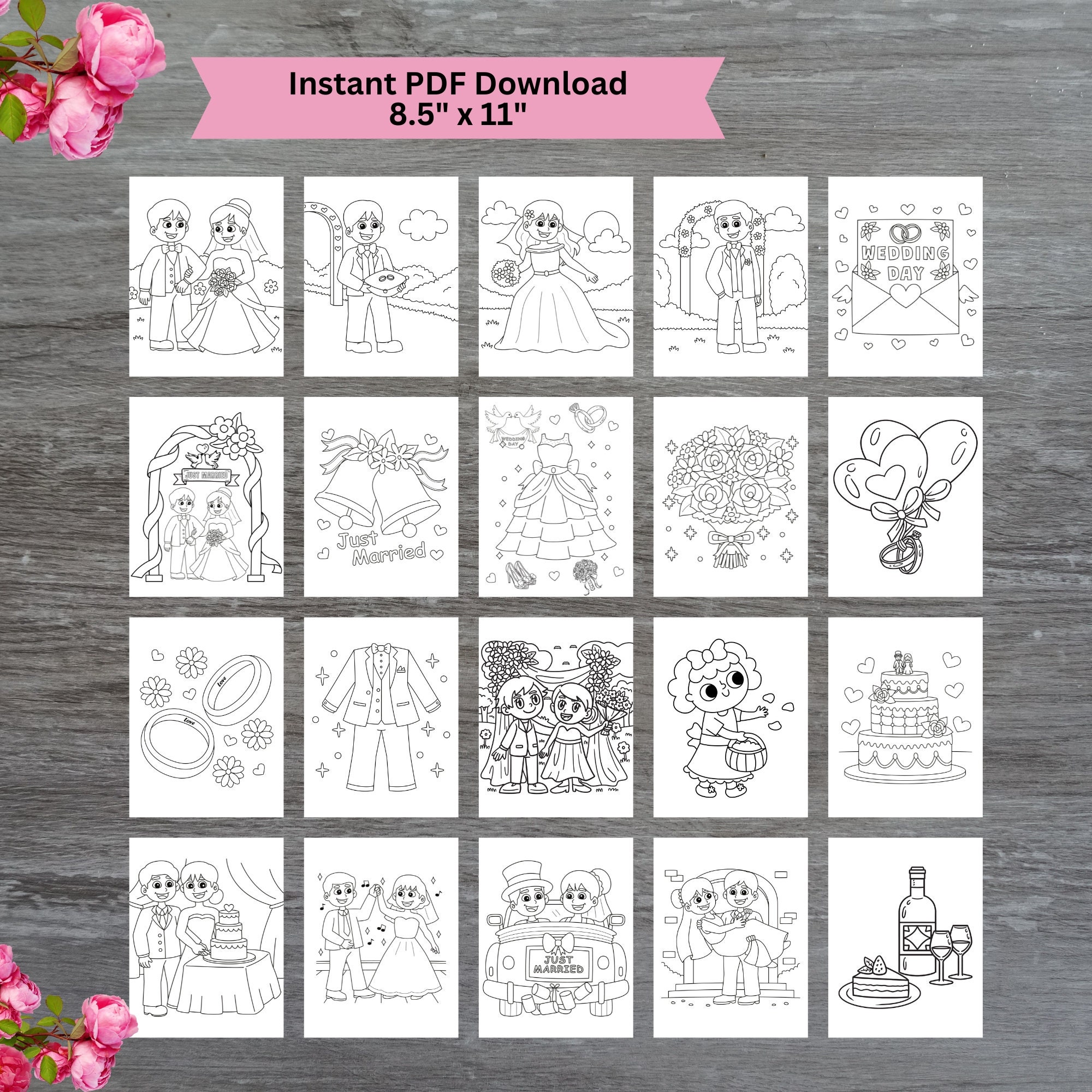 Wedding Coloring Pages, Kids Coloring Pages for Weddings, Children ...