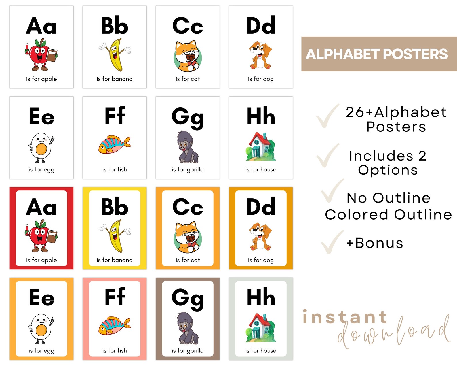 Alphabet Posters, Homeschool Posters, Classroom Posters, Homeschool ...