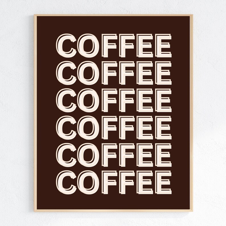 Coffee Print, Coffee Poster, Coffee Art Print, Kitchen Decor, Printable ...