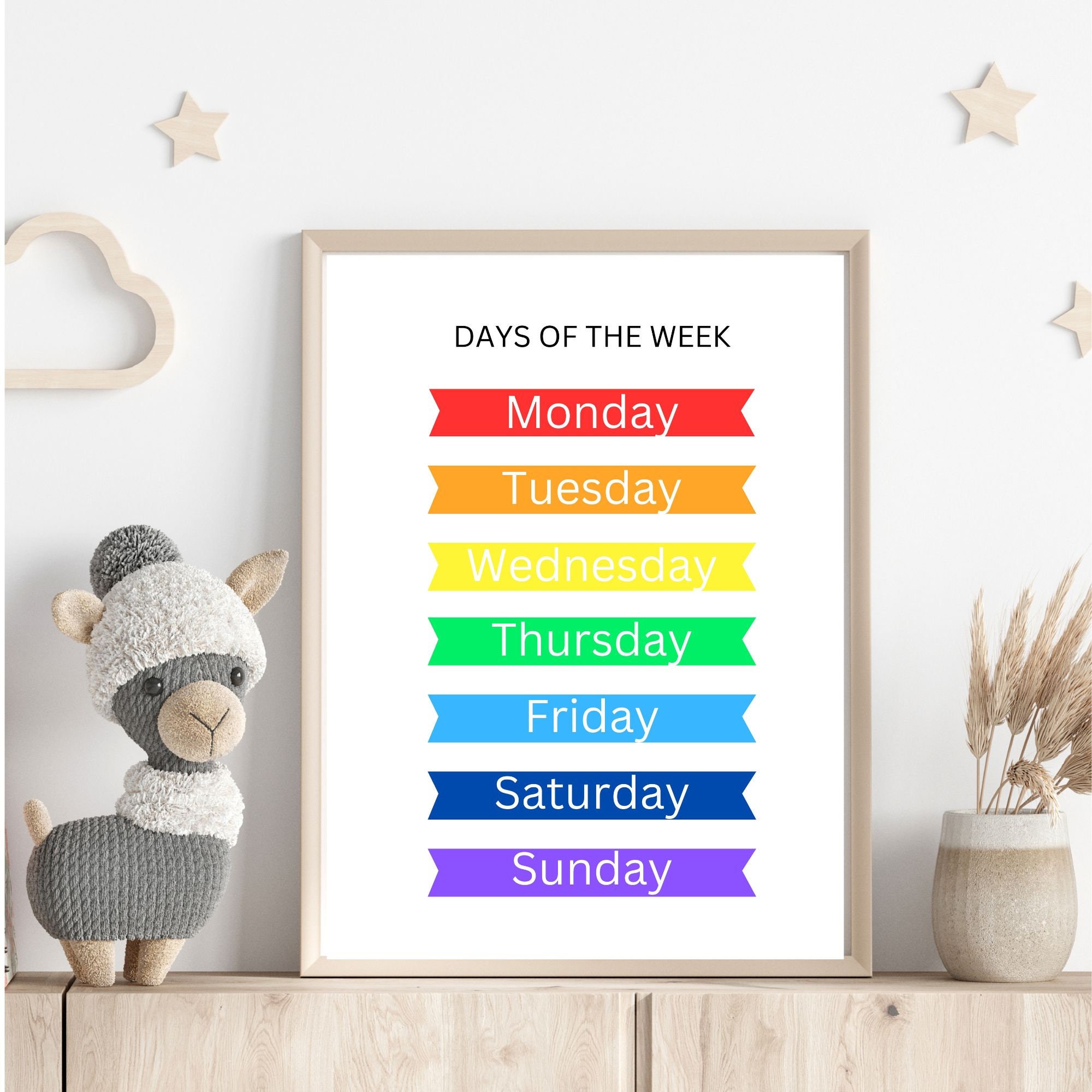Days of the Week Printable, Classroom Poster, Homeschooling Educational ...
