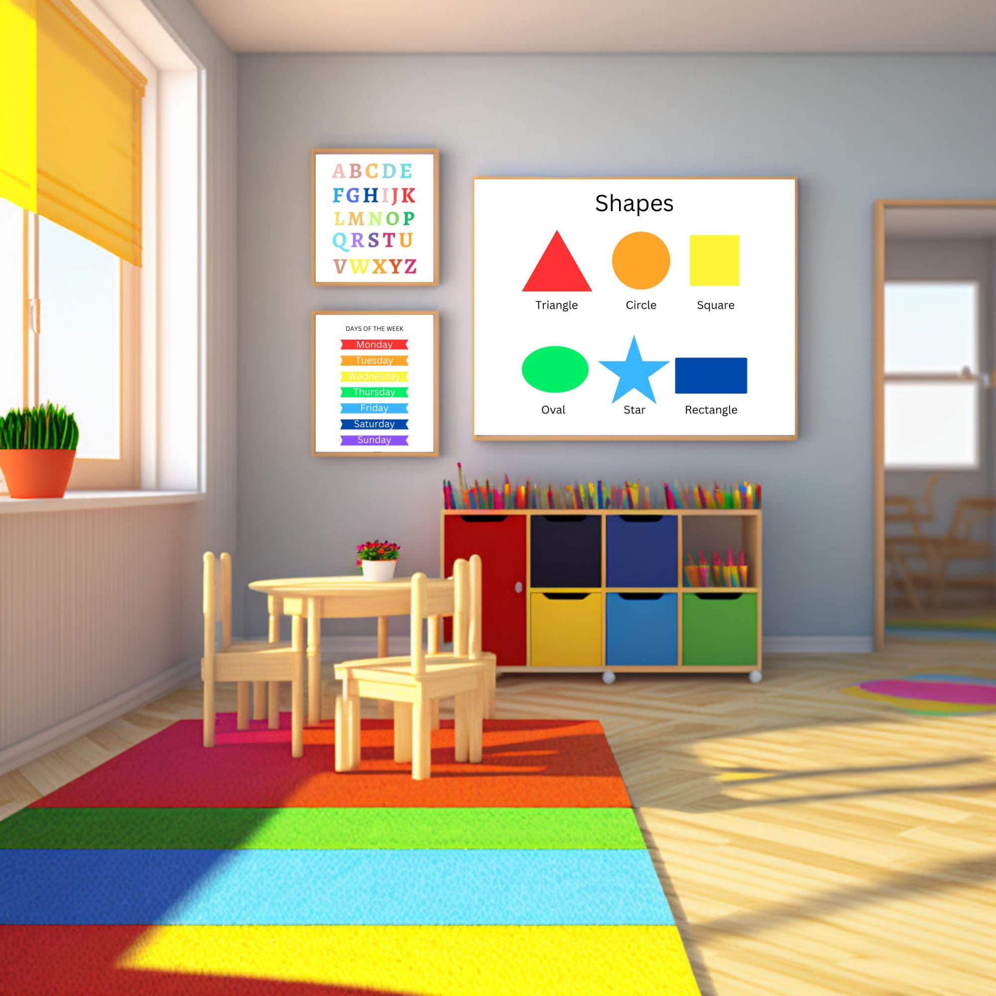 Homeschool Educational Posters Set, Rainbow Classroom Decor, ABC Poster ...