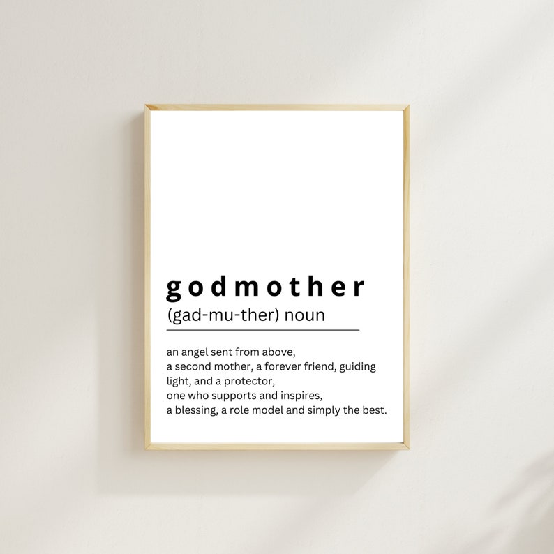 Godmother Definition Print, Minimalist Gift (digital Download) - Etsy