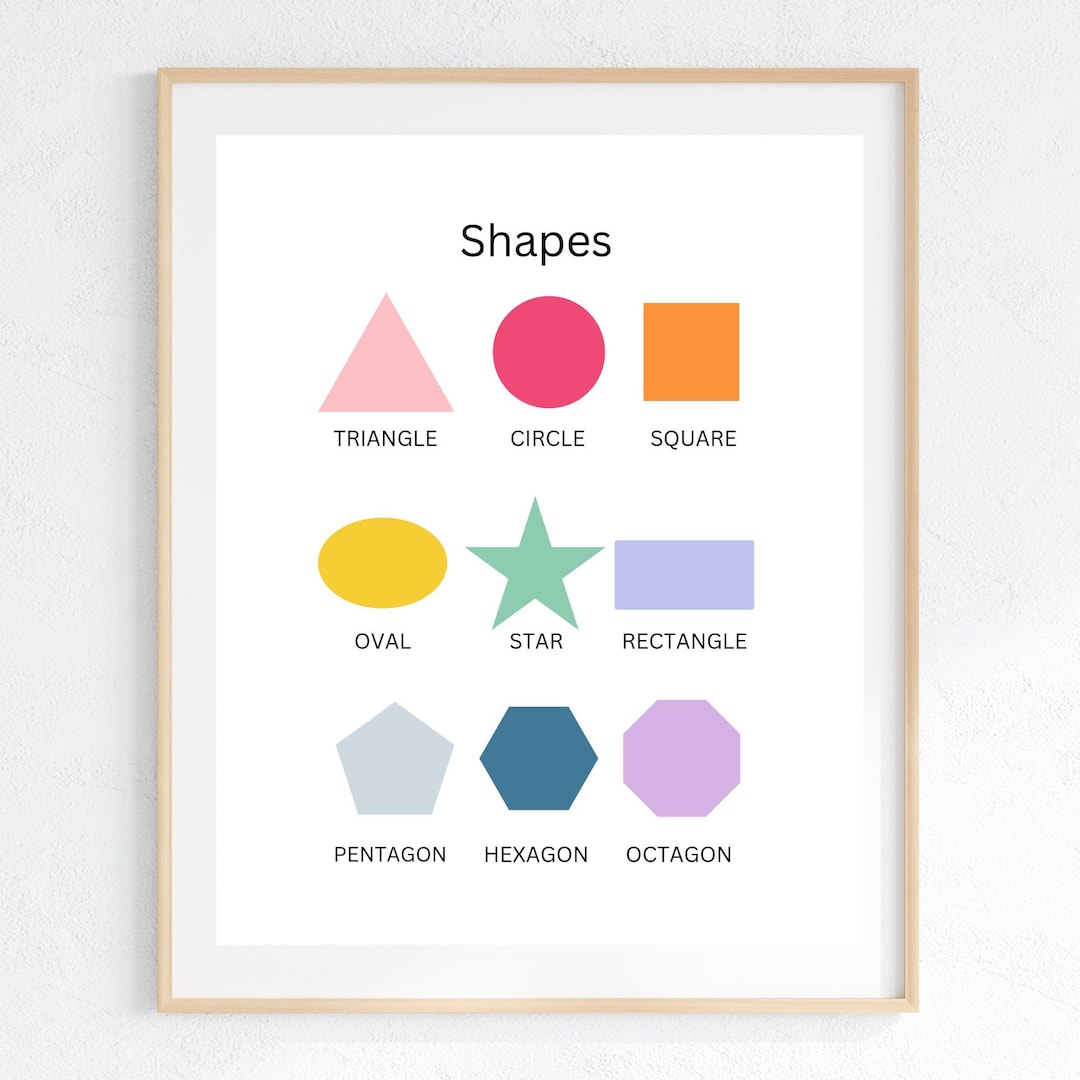 Boho Rainbow Shapes Poster, Boho Homeschool Decor, Neutral Shapes ...