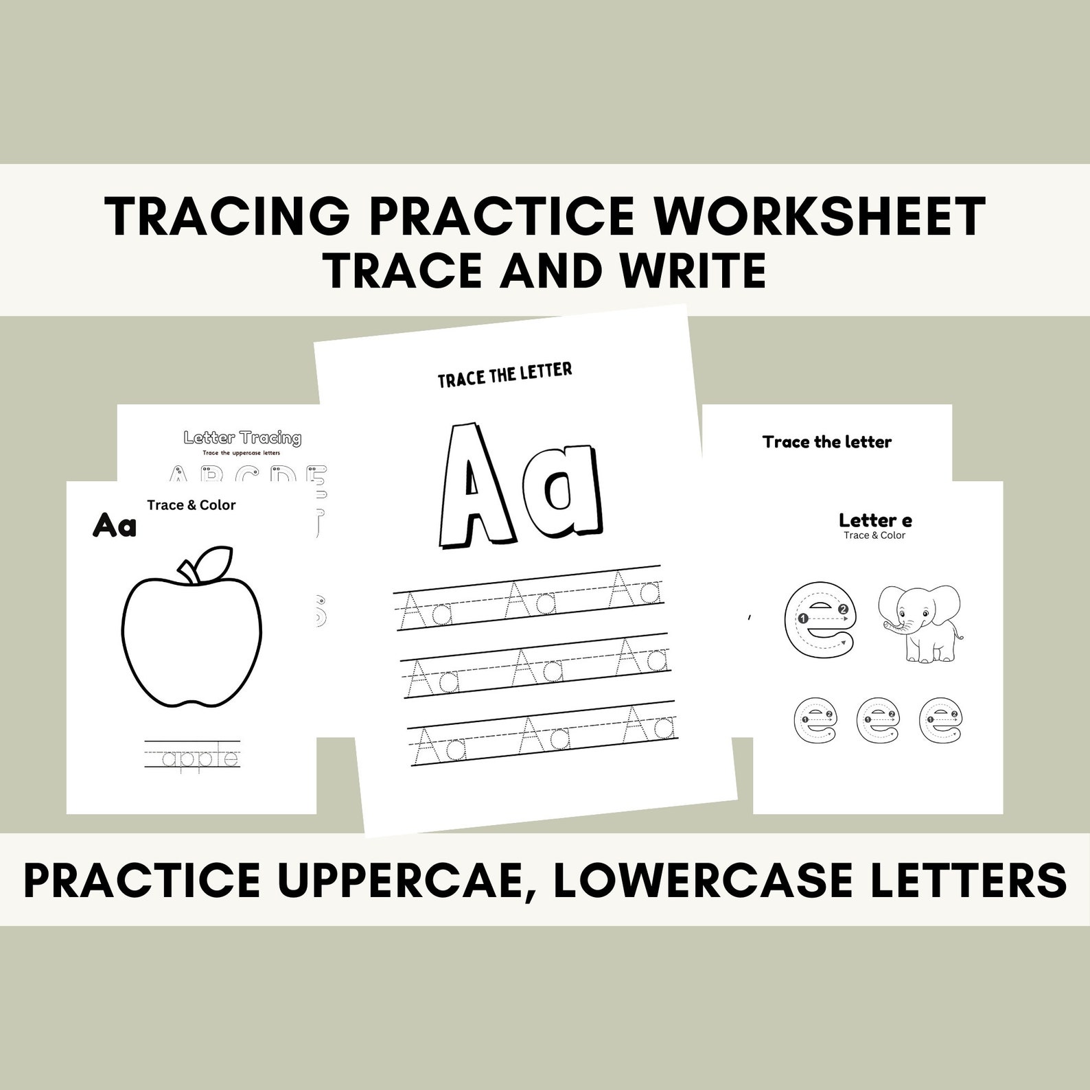 Alphabet Tracing Worksheets A-Z, ABC Tracing Workbook, Homeschool ...