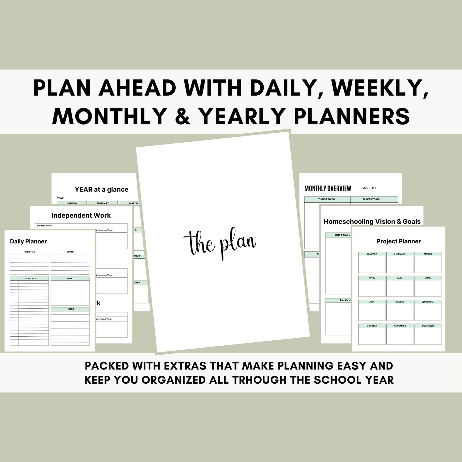 Homeschool Planner Printable Bundle, Homeschool Teacher, Daily Schedule ...