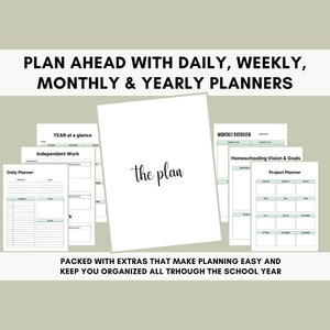 Homeschool Planner Printable Bundle, Homeschool Teacher, Daily Schedule ...