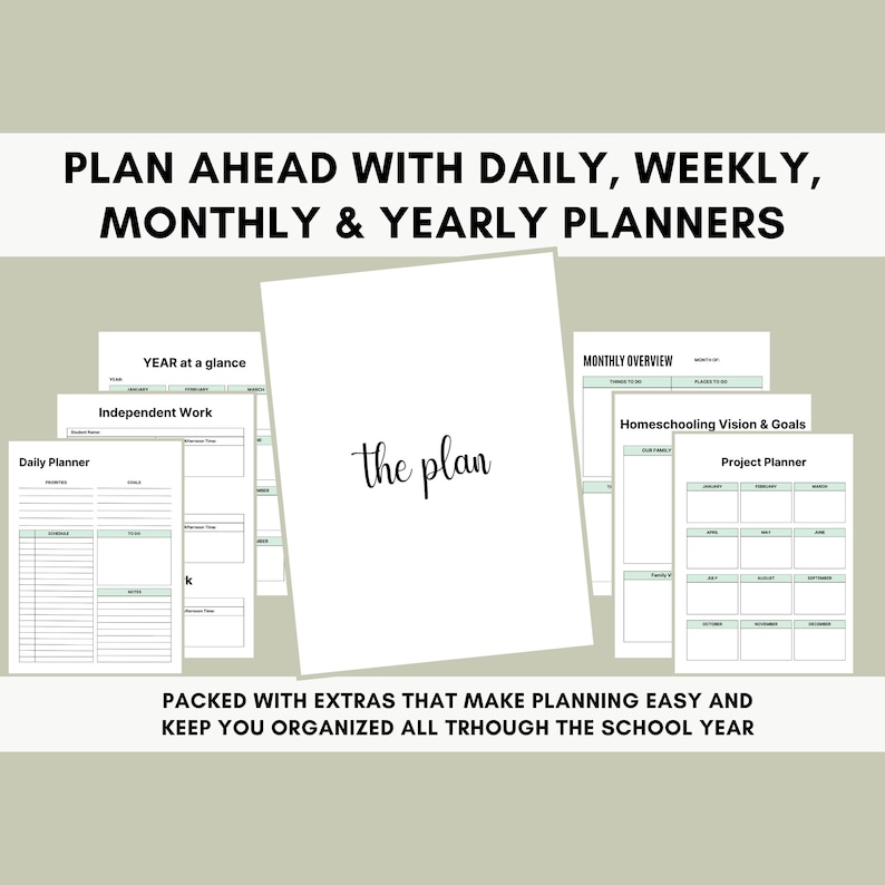 Homeschool Planner Printable Bundle, Homeschool Teacher, Daily Schedule ...