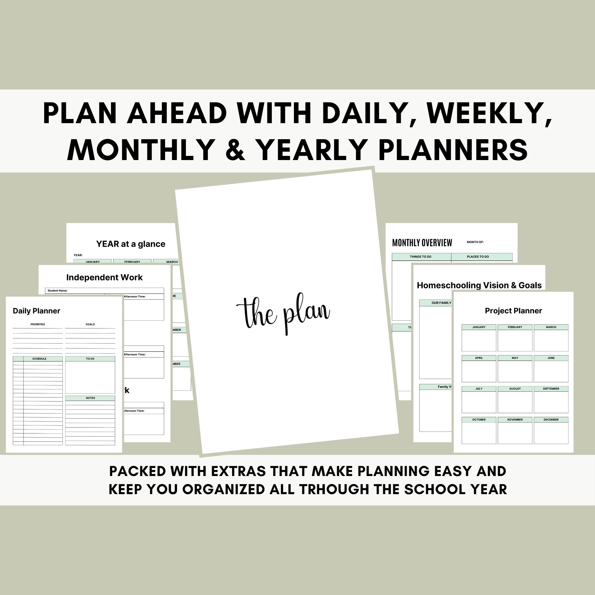 Homeschool Planner Printable Bundle, Homeschool Teacher, Daily Schedule ...