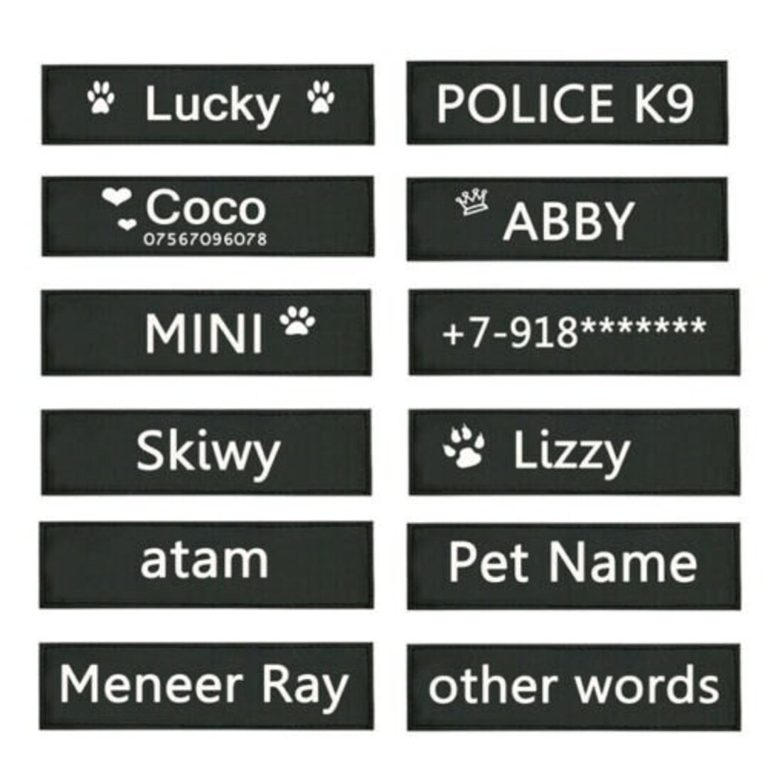 2 Pcs Personalized Dog Name Tag Dog ID Tag Custom Label Name Patches ...