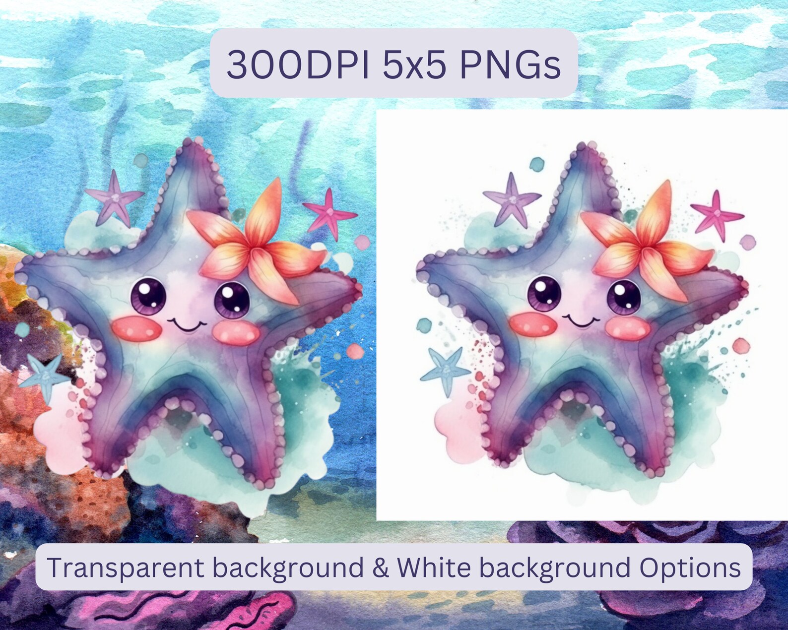 Under the Sea Clipart Set - Watercolor Clipart Versions of All Your ...