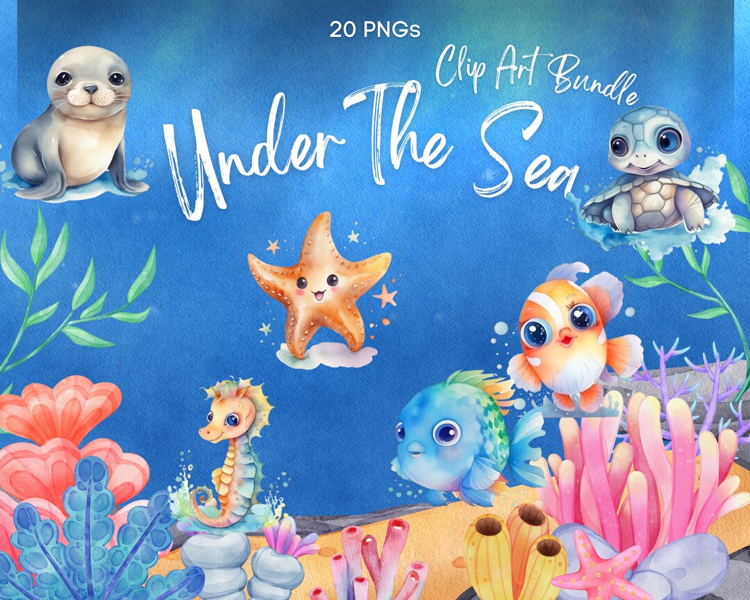 Under the Sea Clipart Set - Watercolor Clipart Versions of All Your ...