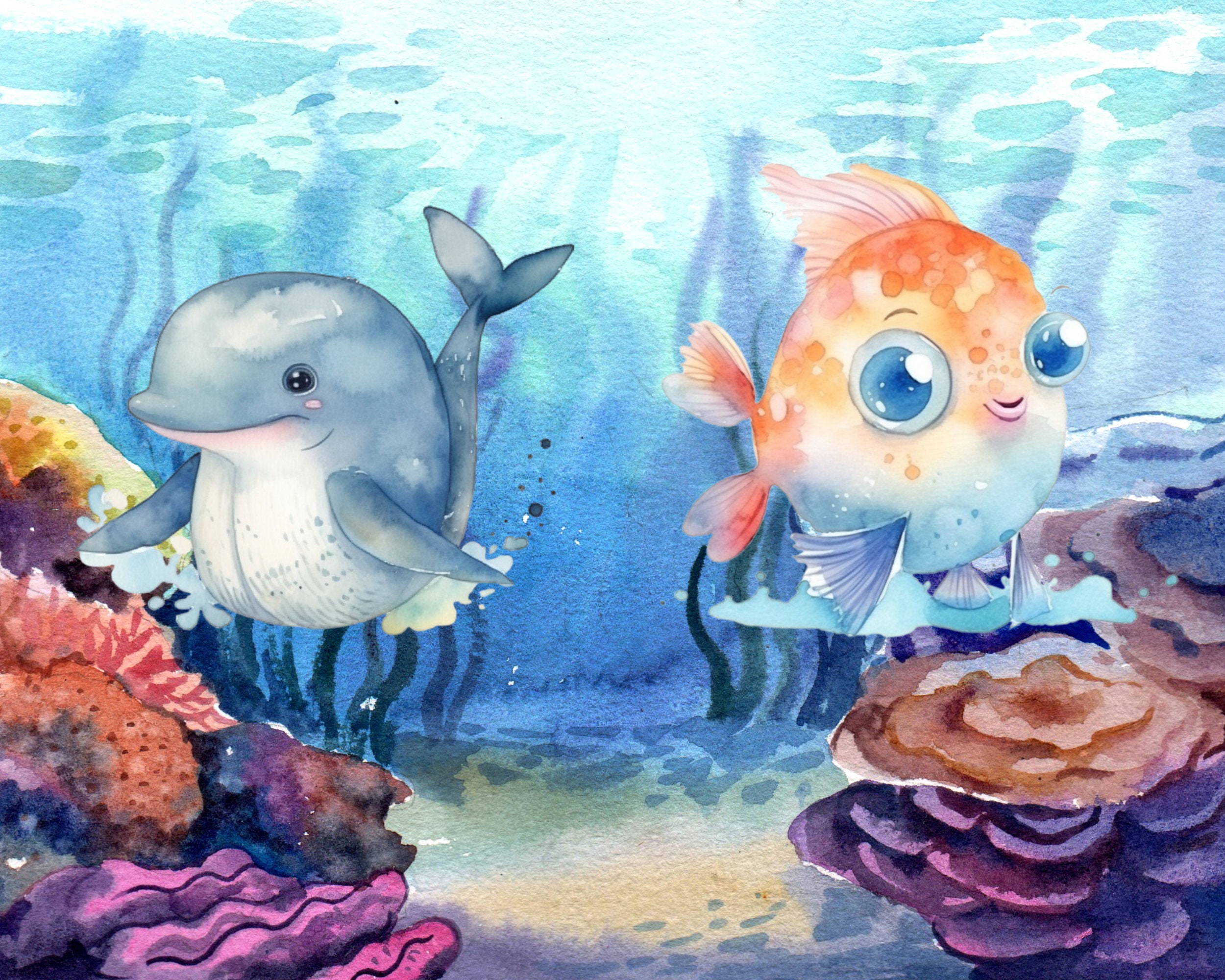 Under the Sea Clipart Set - Watercolor Clipart Versions of All Your ...