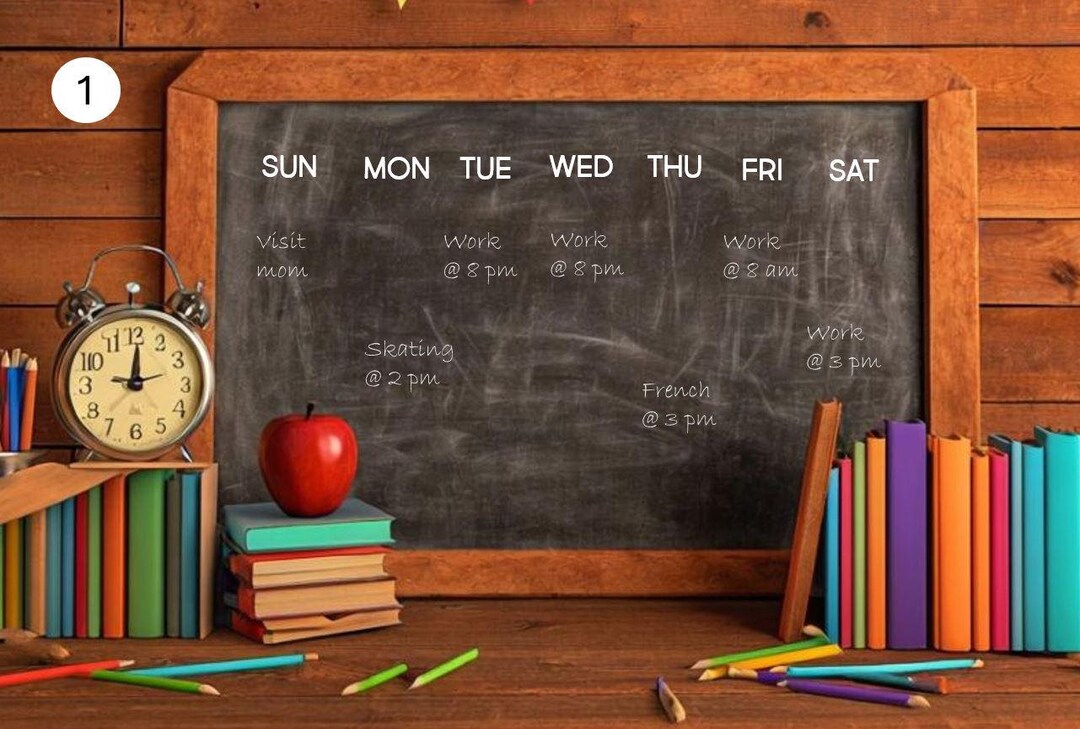 Calendar Days Label Sticker for Whiteboard Blackboard - Elegant Cute ...