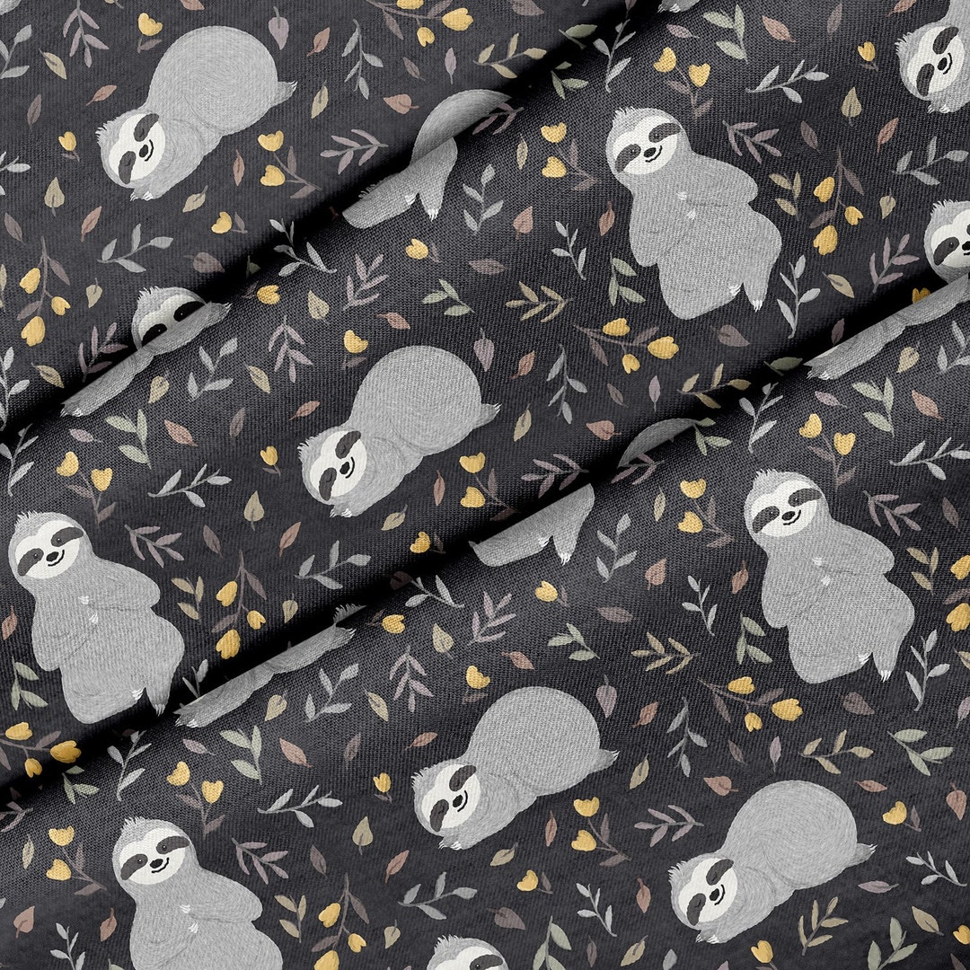 Cute Baby Sloth Theme Fabric, Premium Quality Fabric - for Quilting ...
