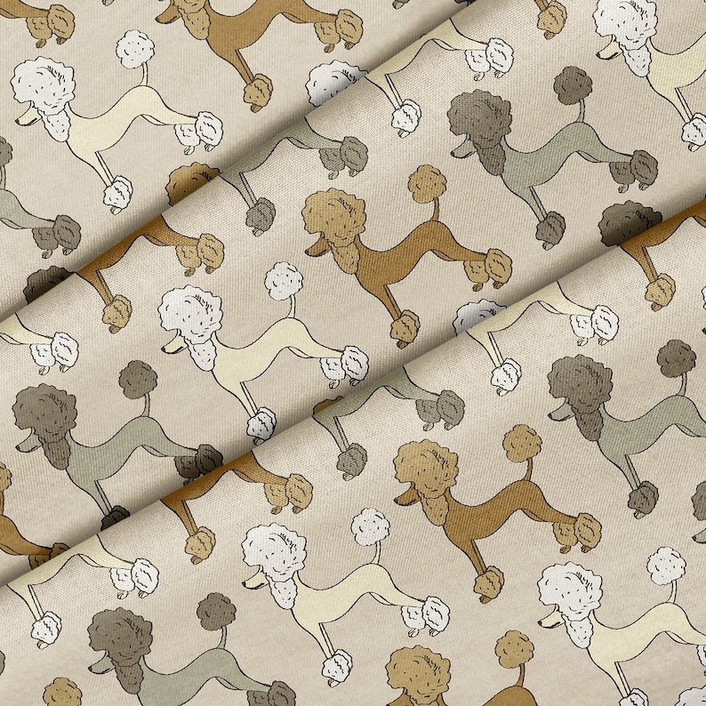 Cute Cartoon Poodle Theme Fabric, Premium Quality Fabric - for Quilting ...
