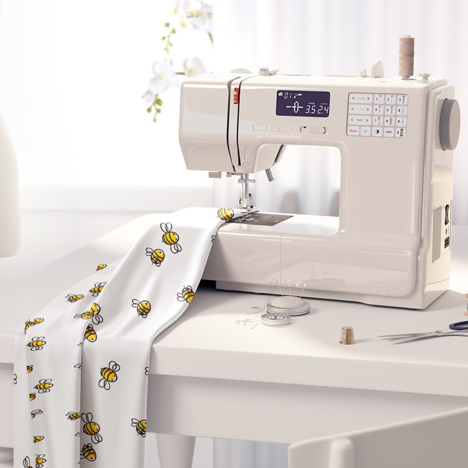 Bumble Bee Theme Fabric, Premium Quality Fabric - for Quilting, DIY ...