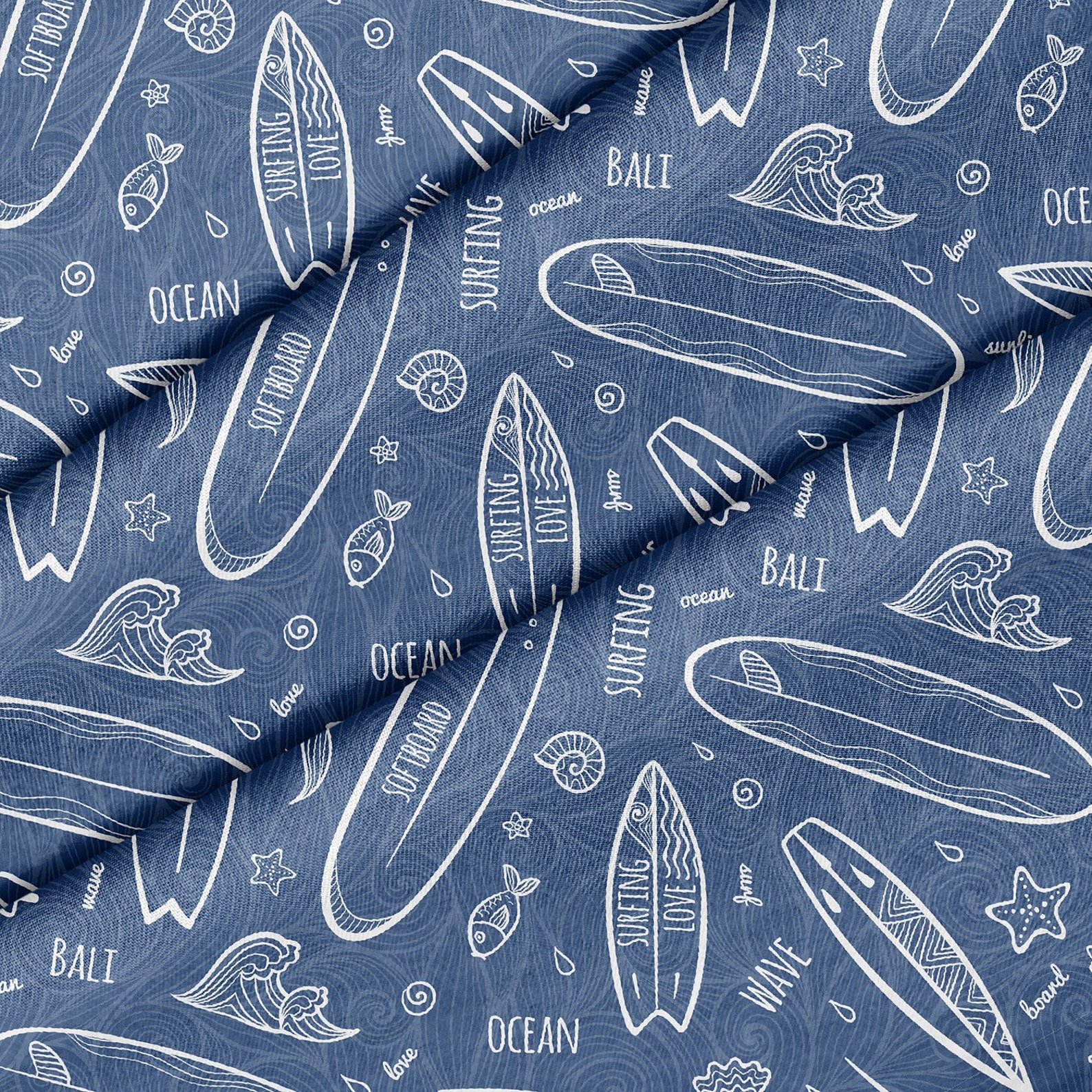 Surfboard Surfing Theme Fabric, Premium Quality Fabric - for Quilting ...