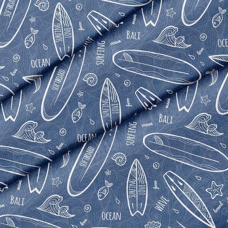 Cotton Surf Theme Fabric - Etsy