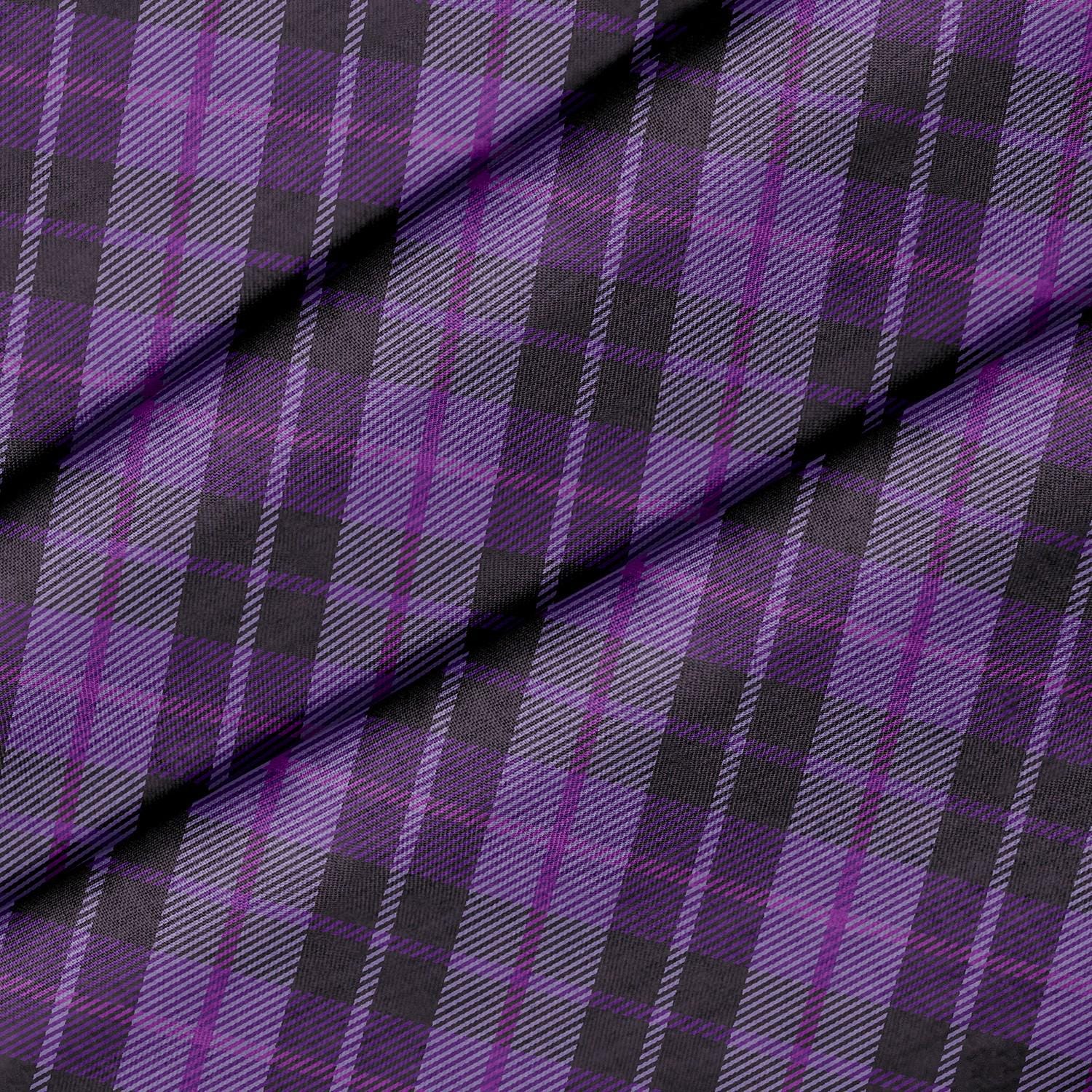 Purple Plaid Pattern Theme Fabric, Premium Quality Fabric - for ...