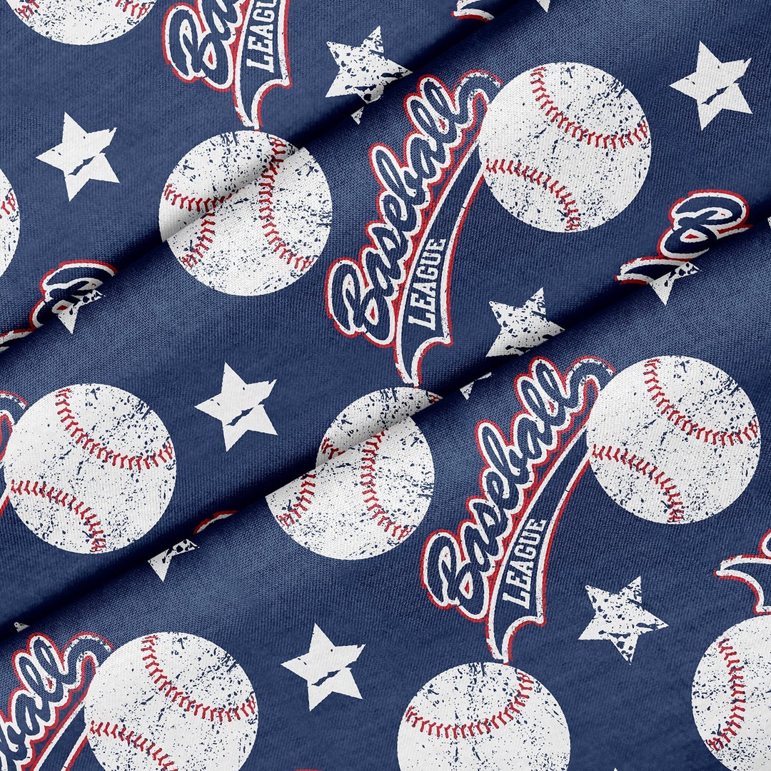 Baseball League Theme Fabric, Premium Quality Fabric - for Quilting ...