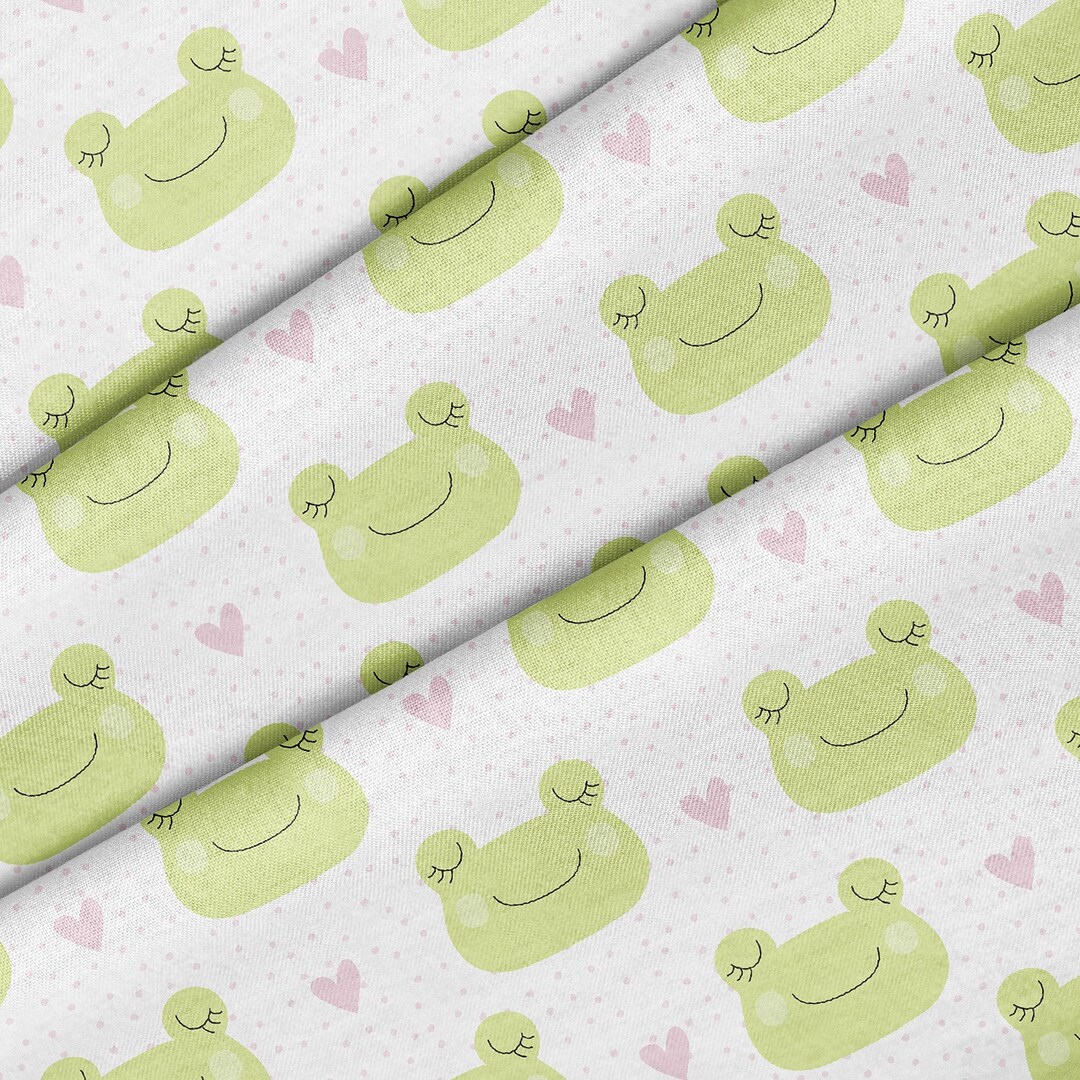 Cute Frog Theme Fabric, Premium Quality Fabric - for Quilting, DIY ...