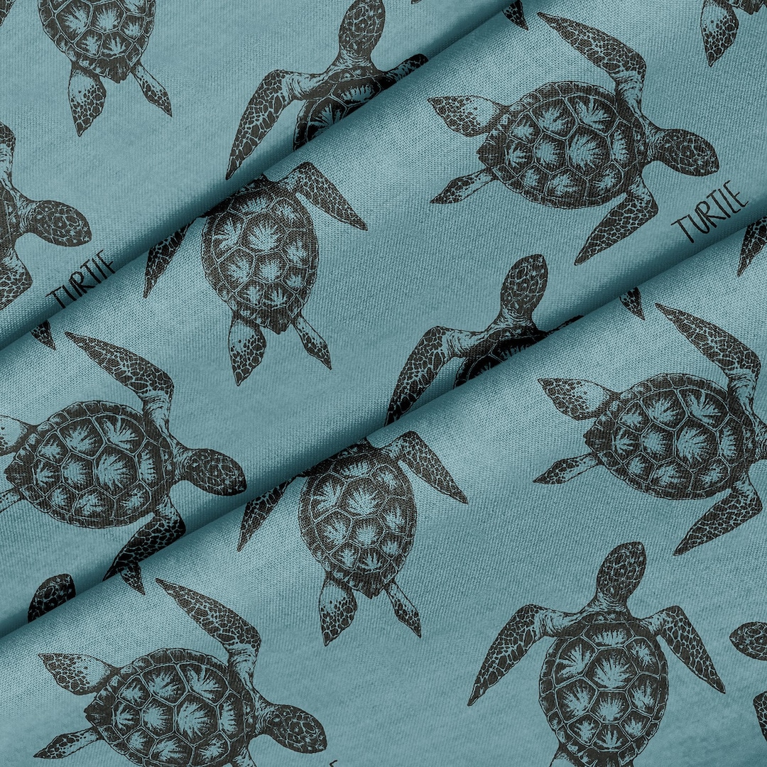 Cute Sea Turtle Theme Fabric, Premium Quality Fabric - for Quilting ...