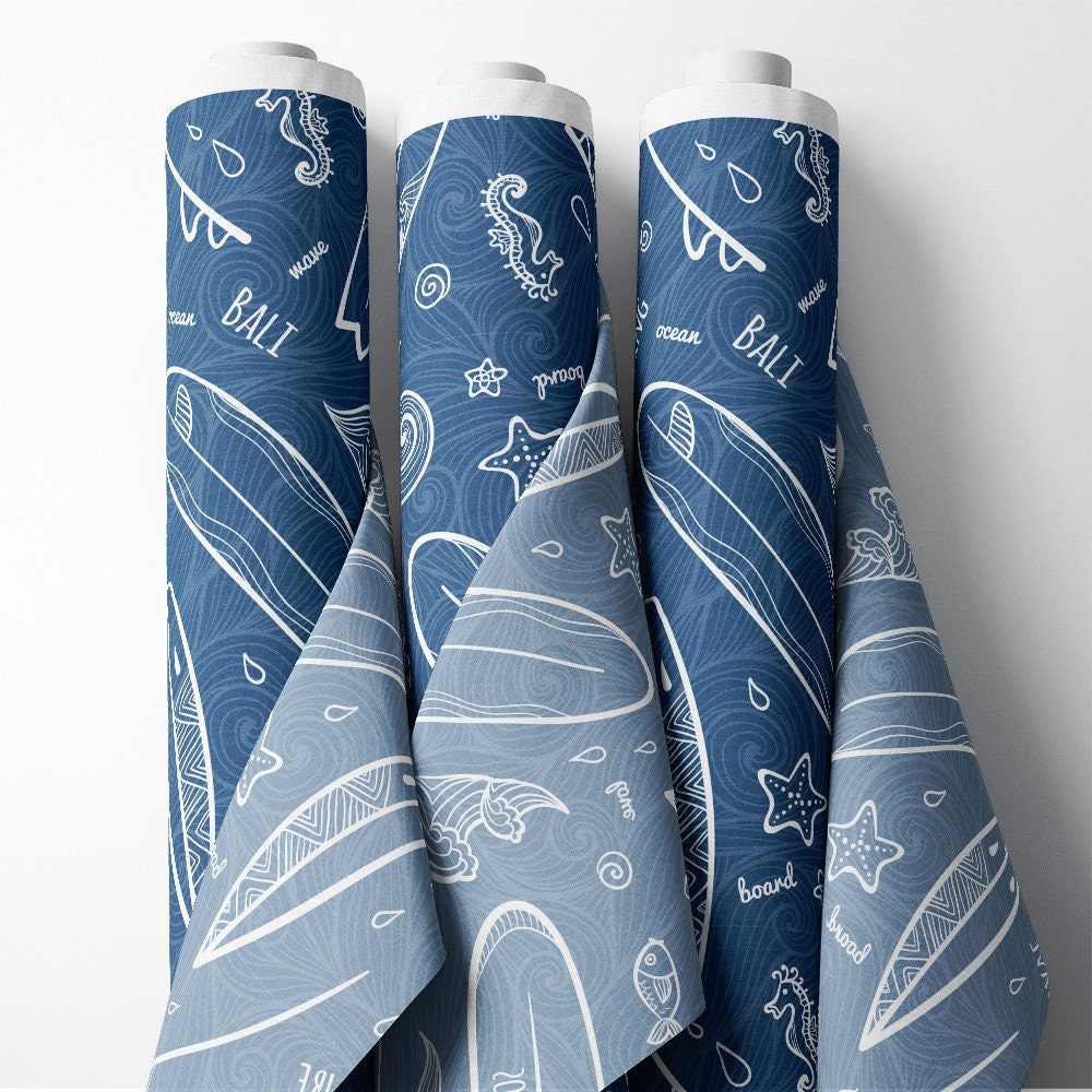Surfboard Surfing Theme Fabric, Premium Quality Fabric - for Quilting ...