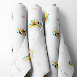 Virgin Island Flag Theme Fabric, Premium Quality Fabric - for Quilting ...