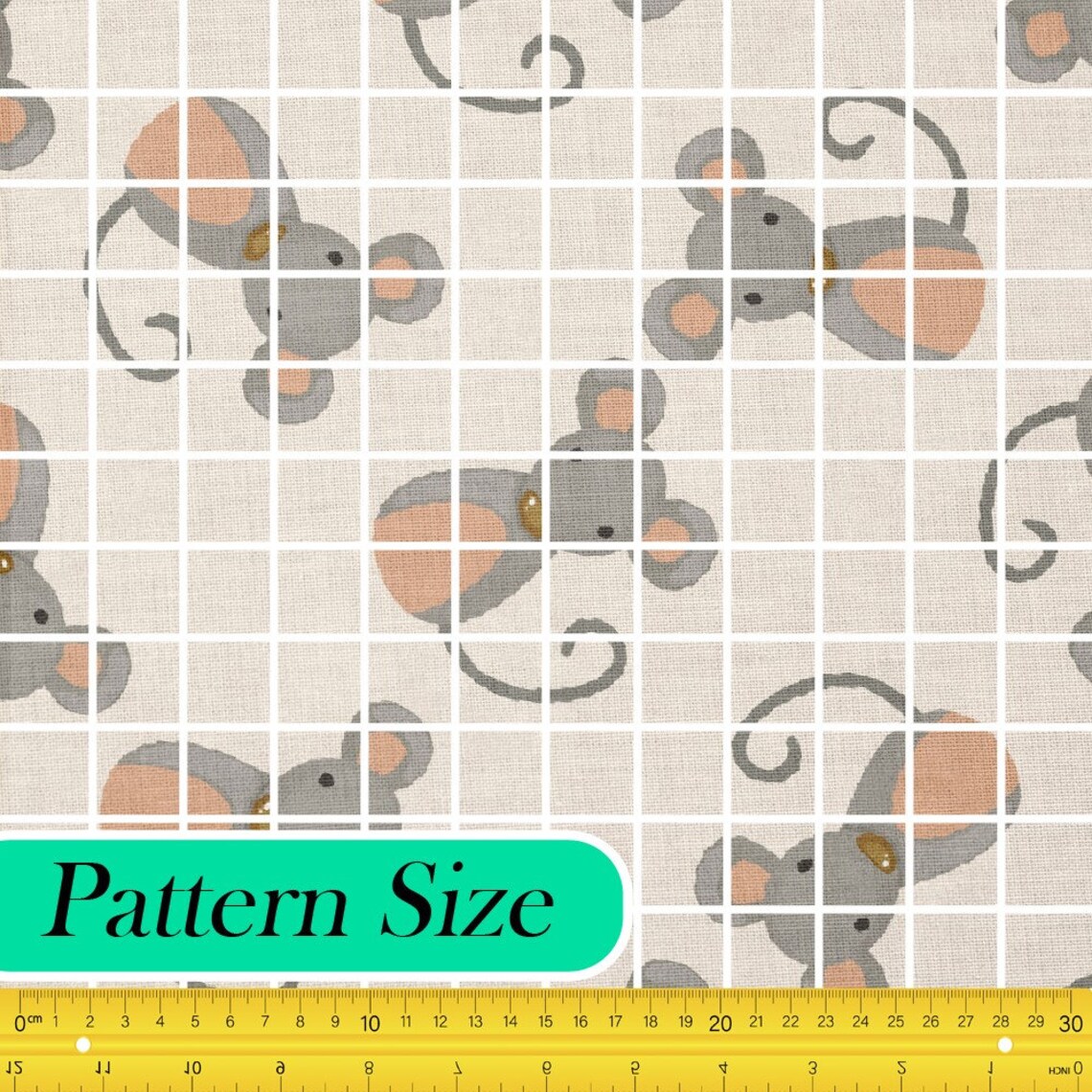 Cute Little Mouse Theme Fabric, Premium Quality Fabric - for Quilting ...