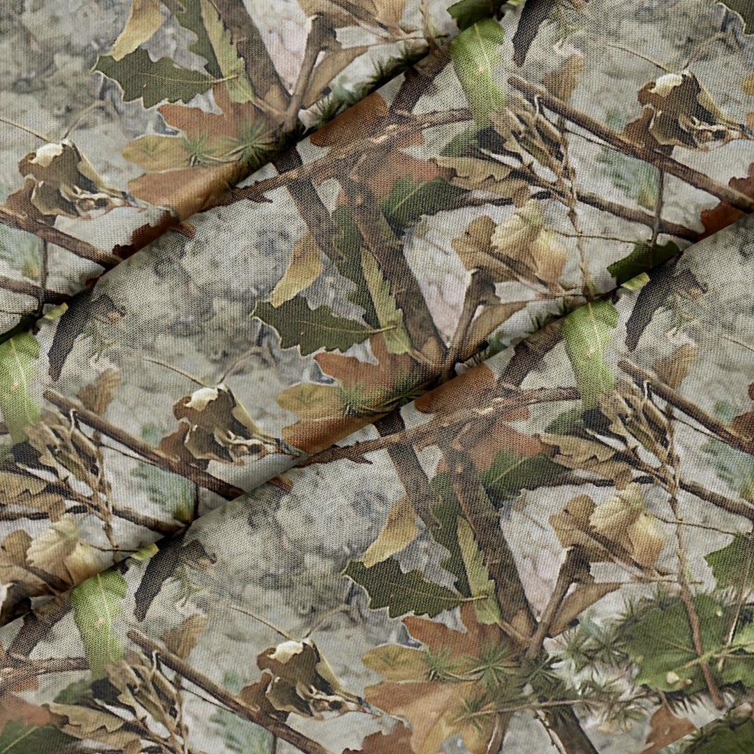 Realistic Forest Camo Theme Fabric, Premium Quality Fabric - for ...