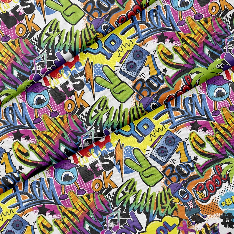 Comic Book Theme Fabric, Premium Quality Fabric - for Quilting, DIY ...