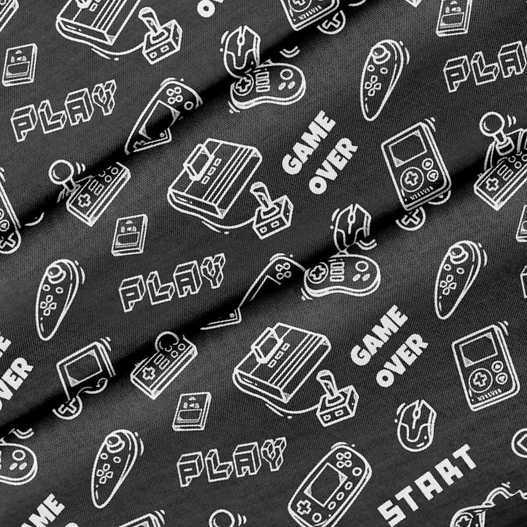 Retro Video Game Theme Fabric, Premium Quality Fabric - for Quilting ...