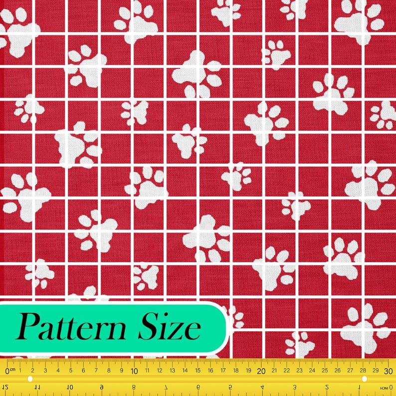 Dog Paw Print Design Theme Fabric, Premium Quality Fabric - for ...