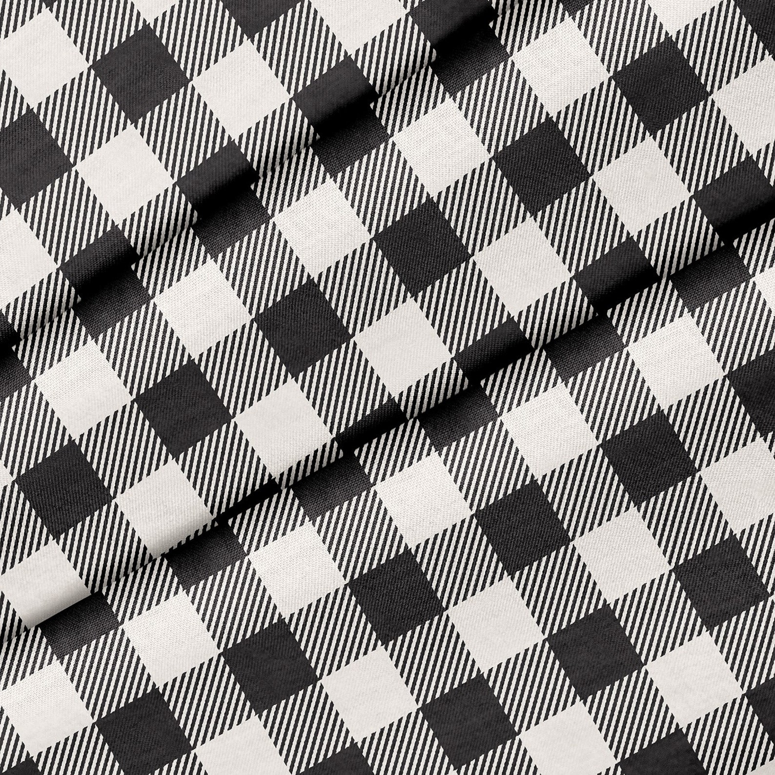 White and Black Plaid Pattern Fabric, Premium Quality Fabric - for ...