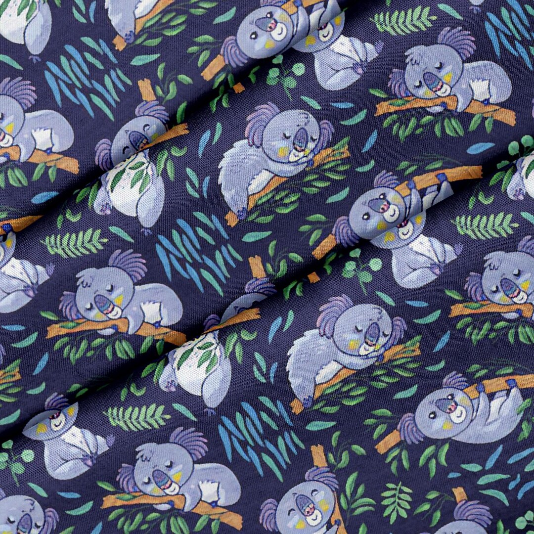 Baby Koala Eucalyptus Tree Theme Fabric, Premium Quality Fabric - for ...