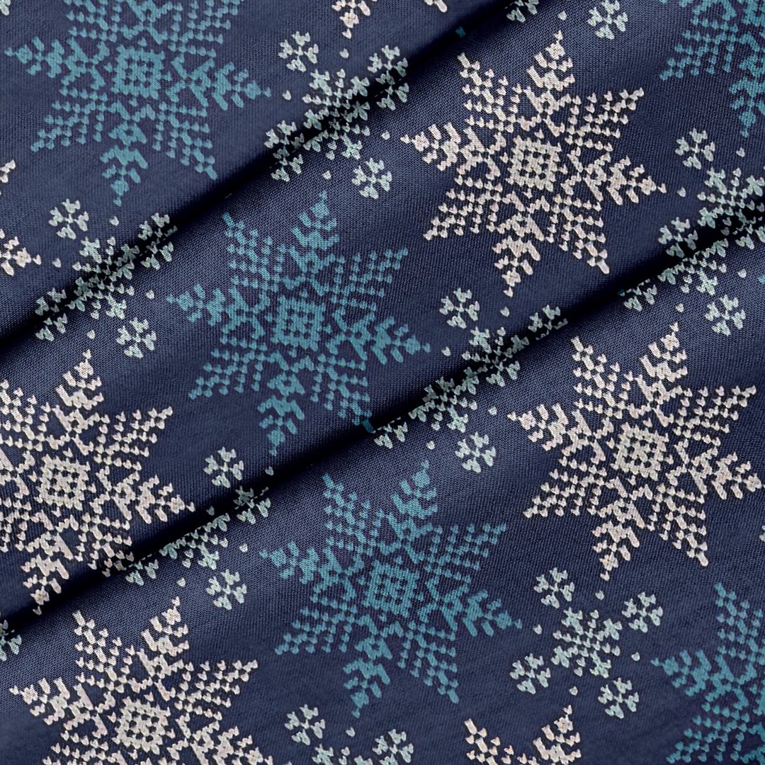 Winter Snowflake Theme Fabric, Premium Quality Fabric - for Quilting ...