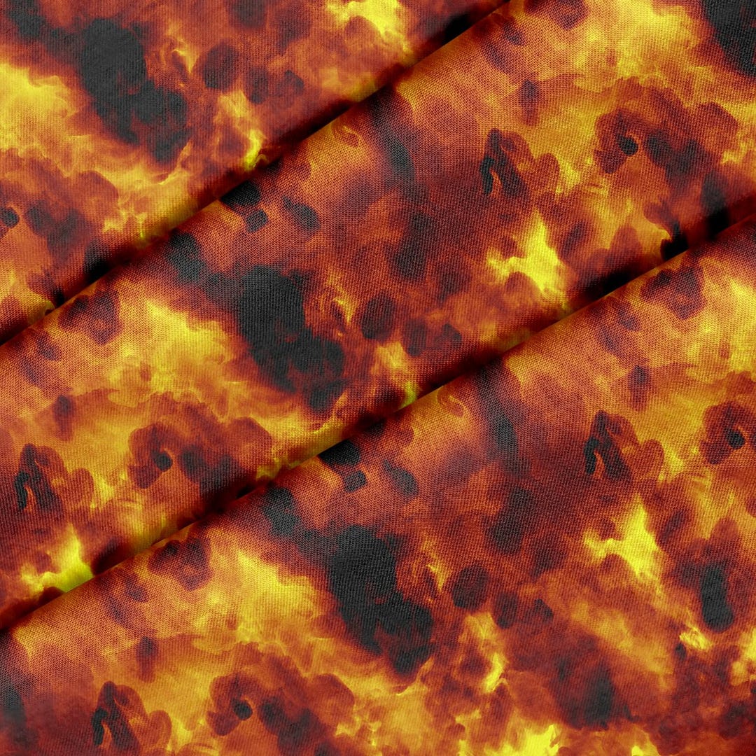 Fire Flame Theme Fabric, Premium Quality Fabric - for Quilting, DIY ...