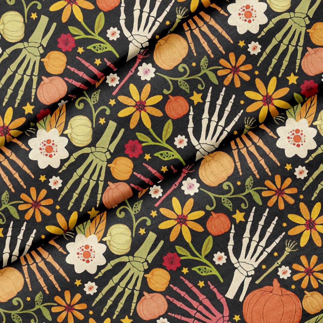 Halloween Bones Theme Fabric, Premium Quality Fabric - for Quilting ...