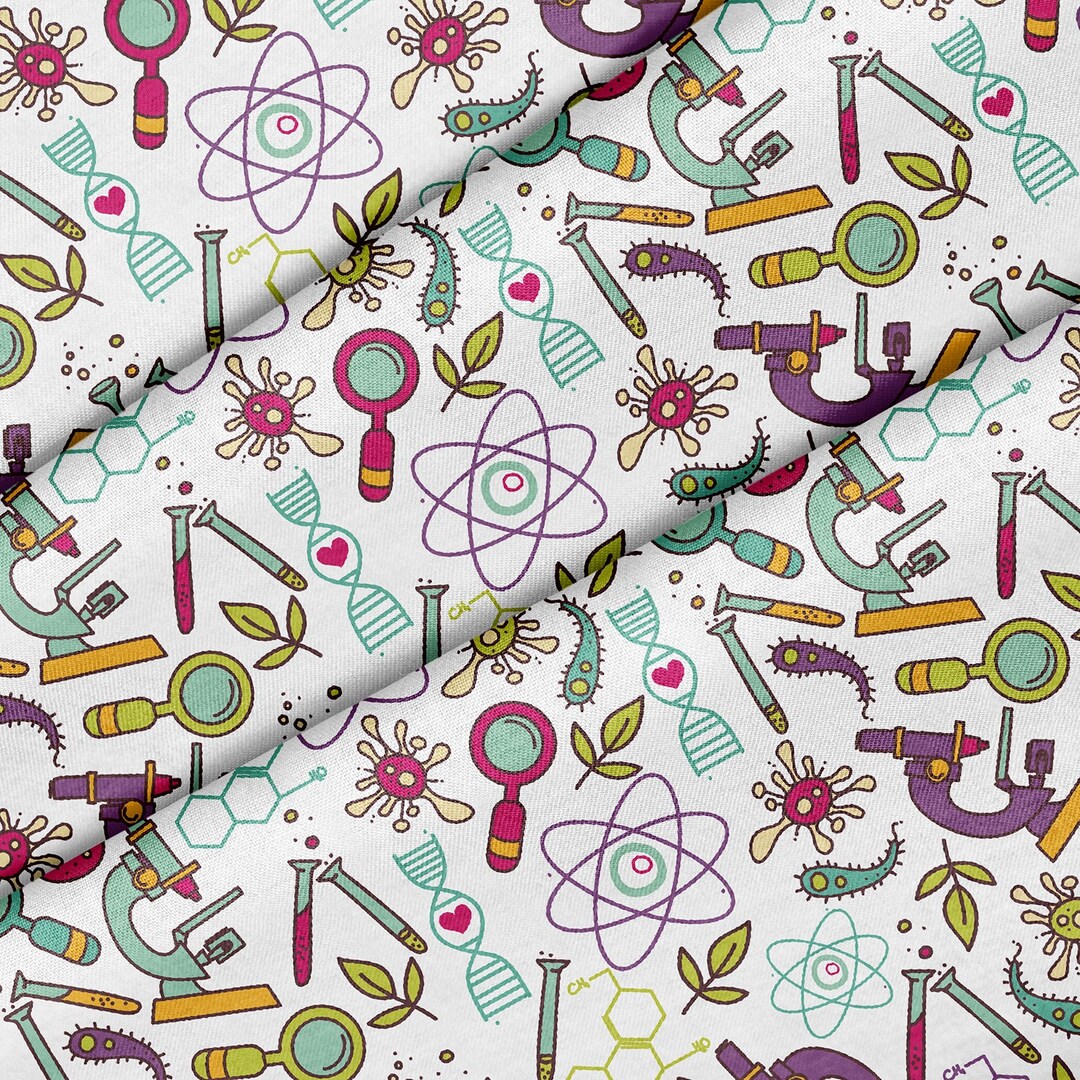 Science Theme Fabric, Premium Quality Fabric - for Quilting, DIY ...