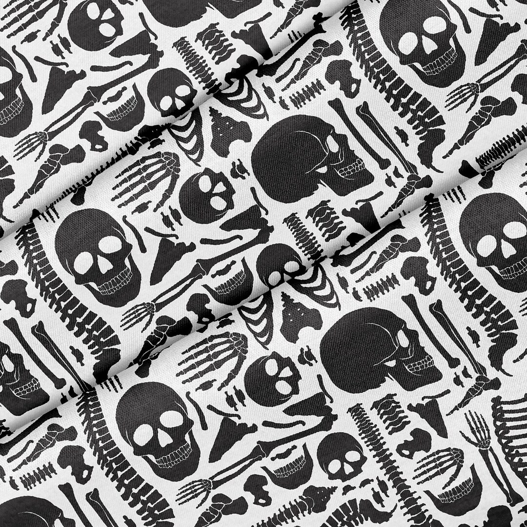 Human Skeleton Theme Fabric, Premium Quality Fabric - for Quilting, DIY ...