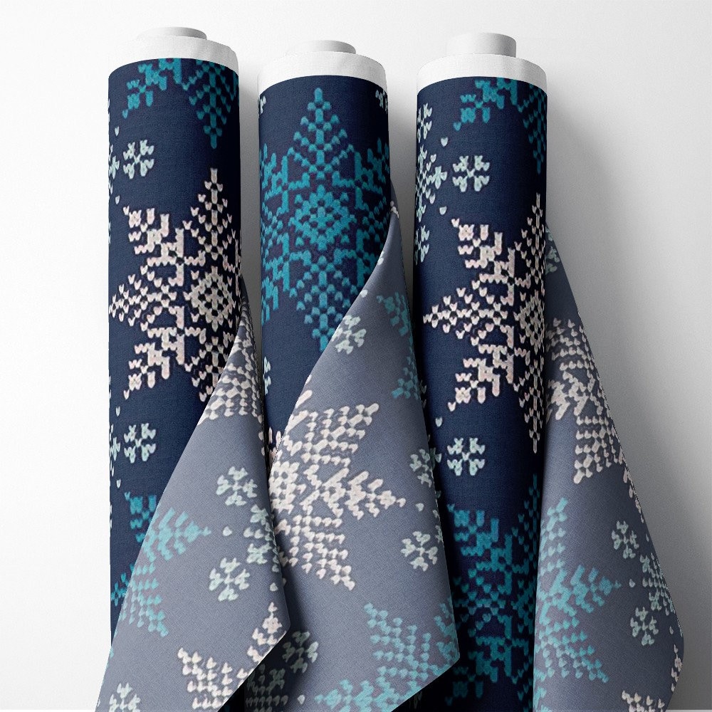 Winter Snowflake Theme Fabric, Premium Quality Fabric - for Quilting ...