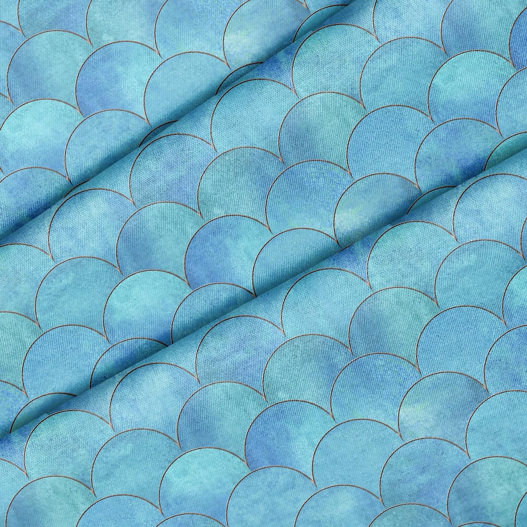 Mermaid Fish Scale Design Fabric, Premium Quality Fabric - for Quilting ...