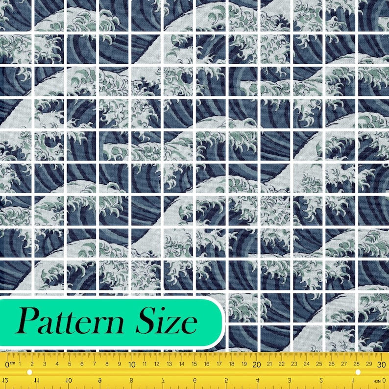 Japanese Great Wave Print Fabric, Premium Quality Fabric - for Quilting ...